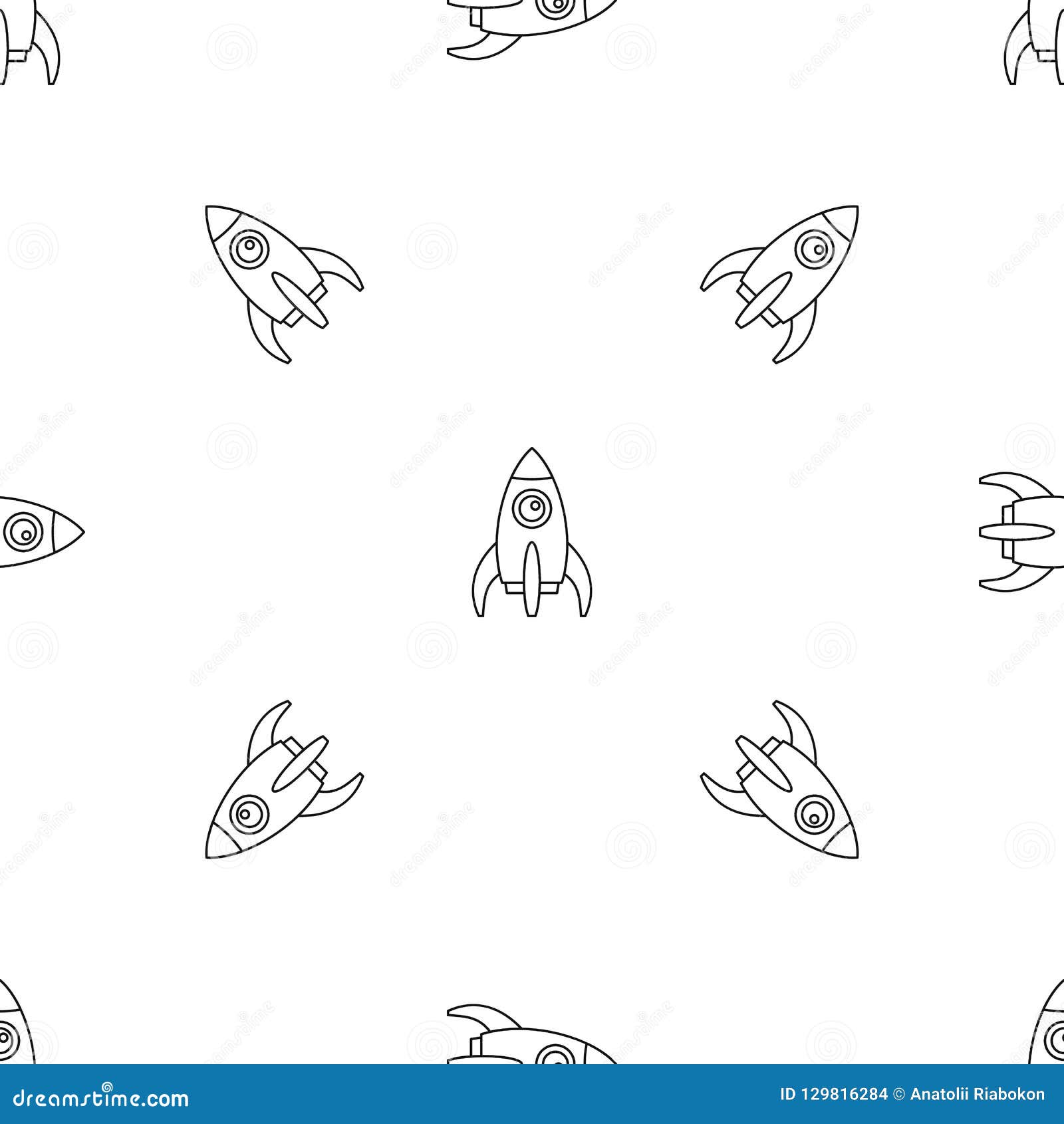 Space Rocket Pattern Seamless Vector Stock Vector - Illustration of ...