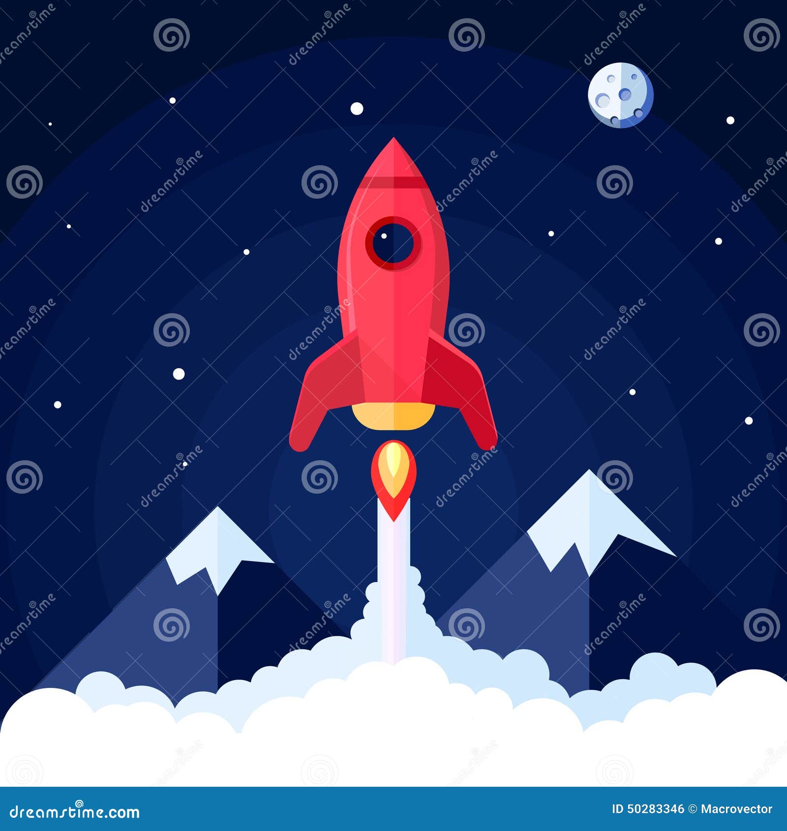 Space Rocket Poster stock vector. Illustration of mountain - 50283346