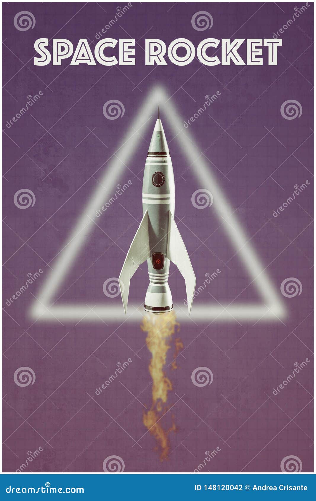 Space Rocket Isolated on Purple Stock Illustration - Illustration of ...