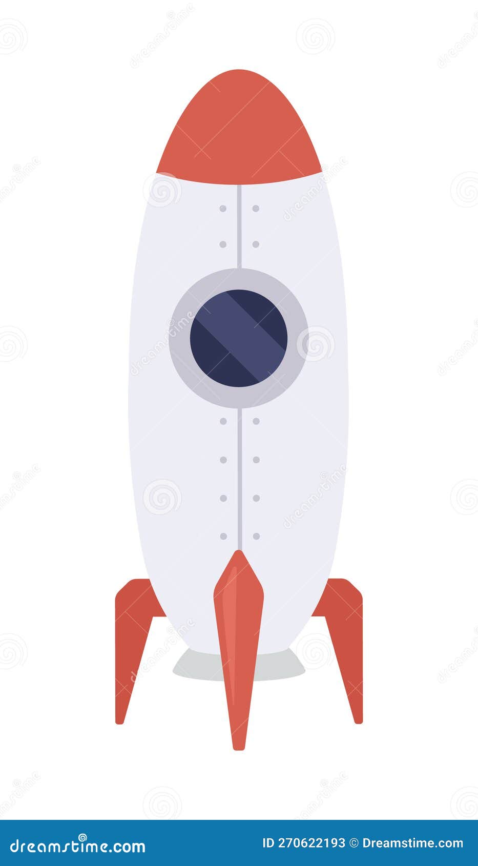 Rocket Ready To Launch, Standing At Station. Rocketship Before Takeoff ...