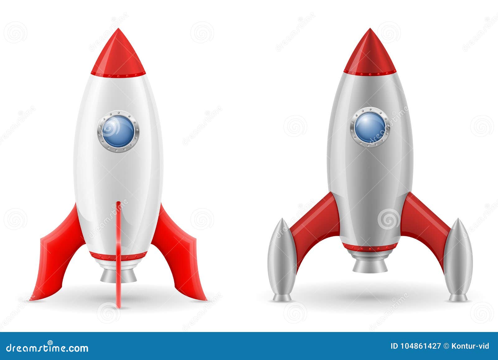 Space Rocket Retro Spaceship Vector Illustration Stock Vector ...