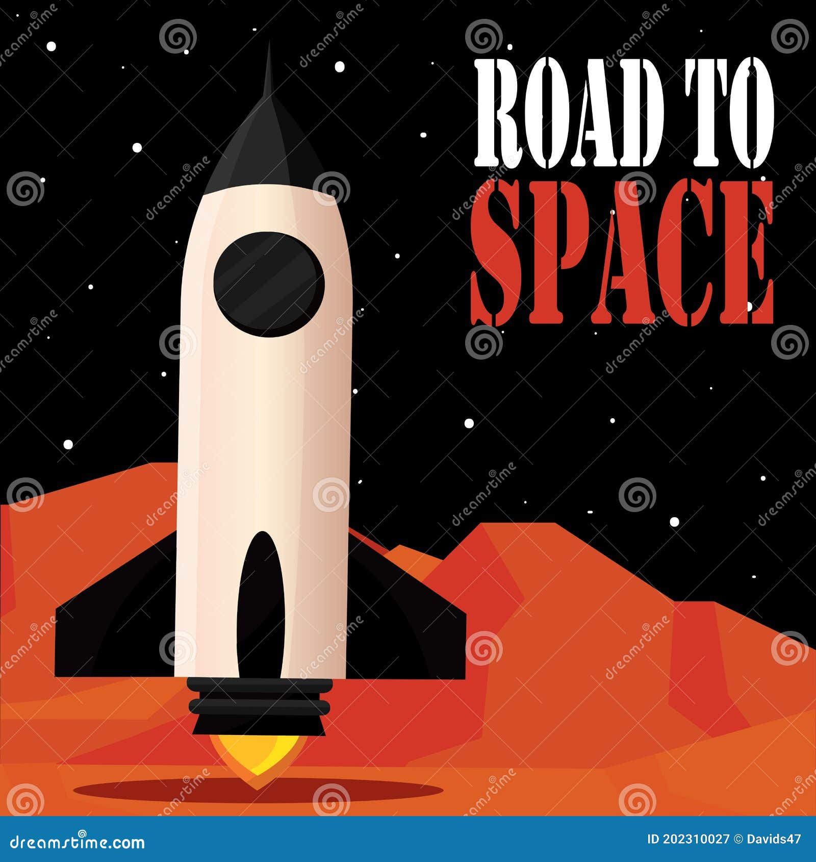 Space Rocket Road To Sapace Stock Vector - Illustration of urban ...