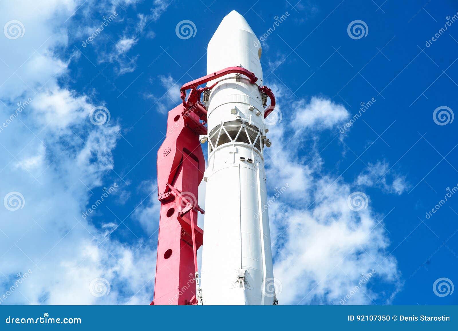 Space Rocket. Russia on Blue Sky Bacground. Editorial Image - Image of ...
