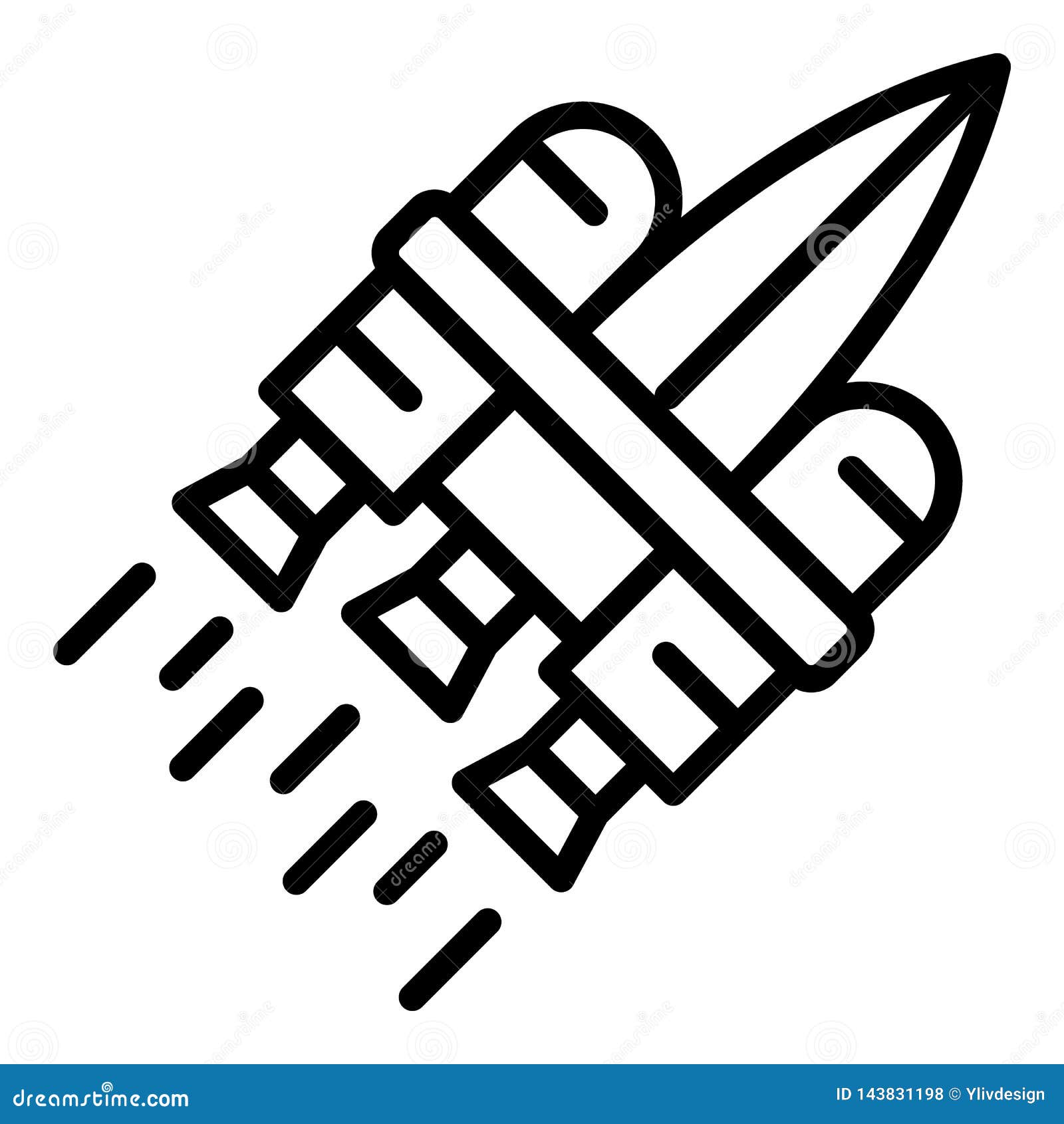 Space Rocket Ship Icon, Outline Style Stock Vector - Illustration of ...