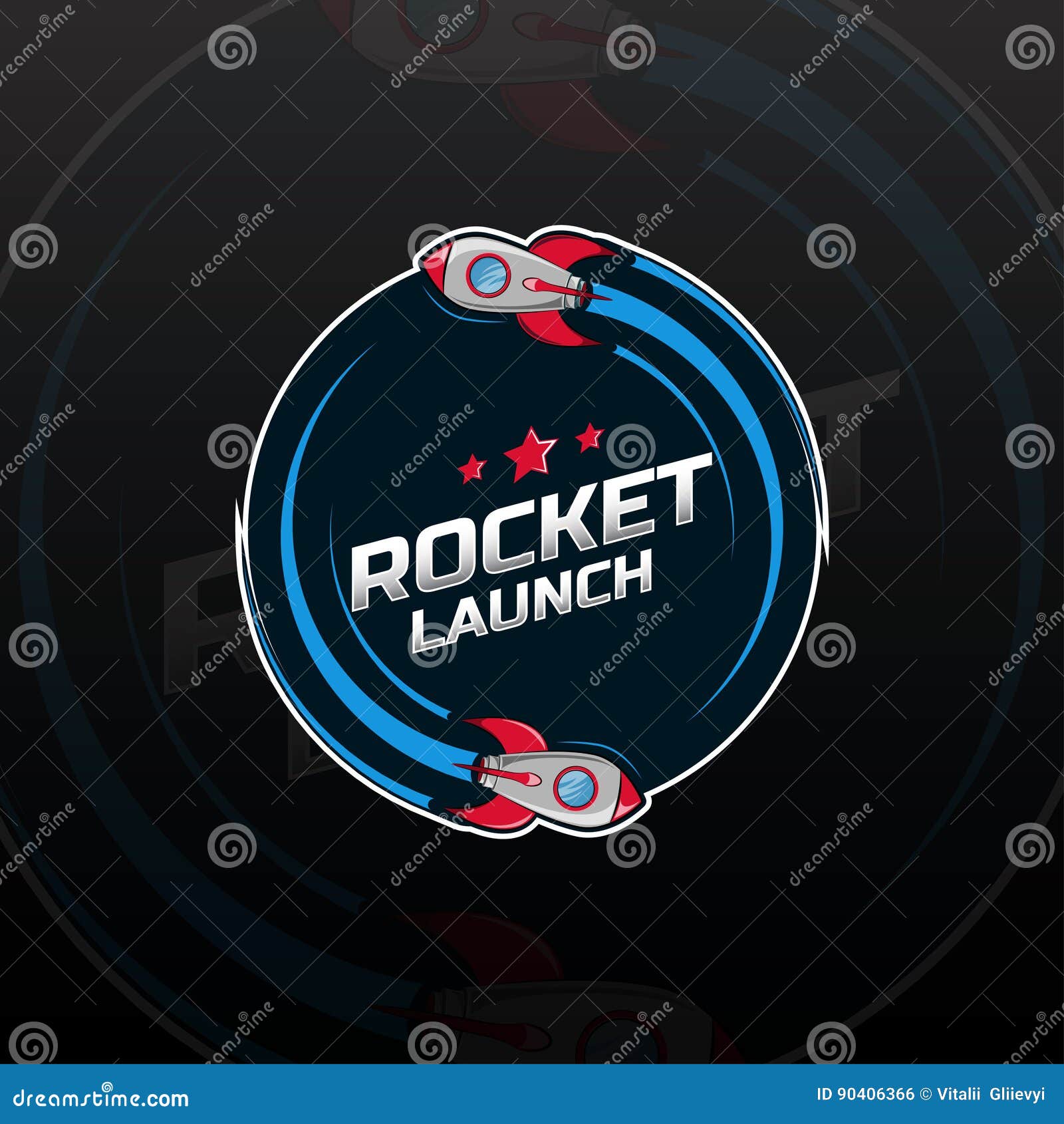 Space rocket ship logo stock vector. Illustration of progress - 90406366
