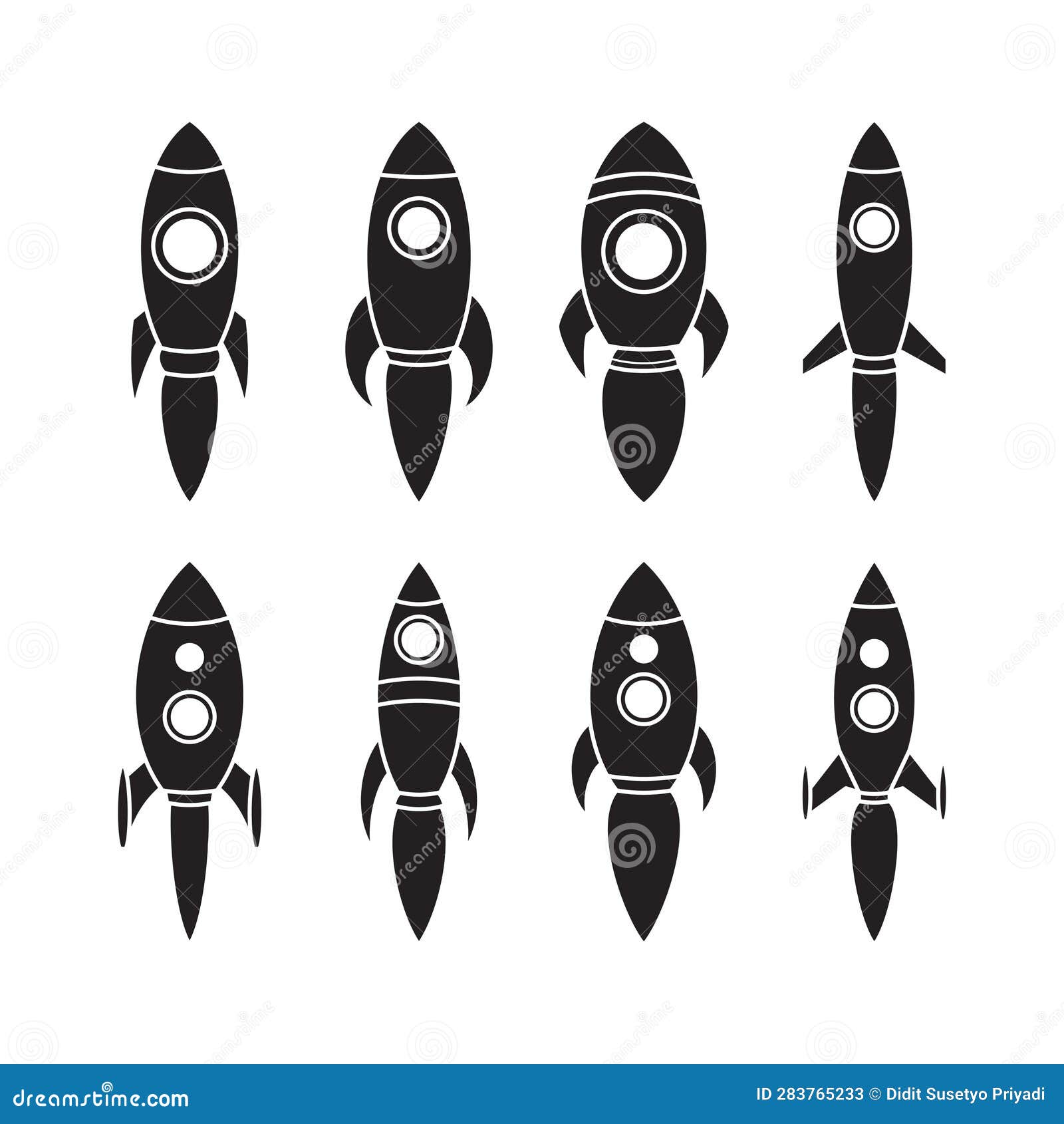 Rocket Silhouette Illustration Astronaut Vehicle Icon. Rocket Launch ...