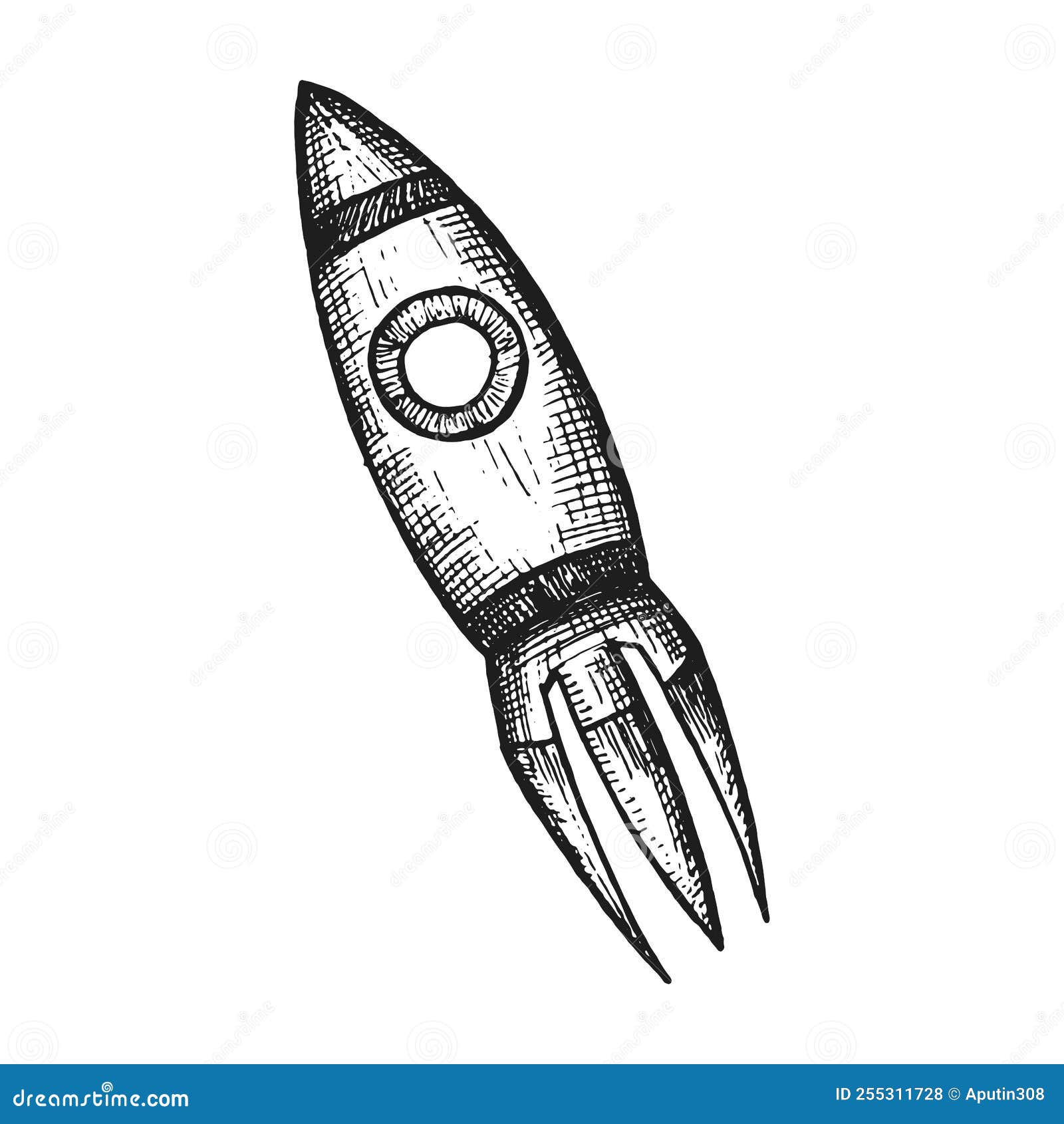 Space Rocket. Sketch Vector Illustration Stock Vector - Illustration of ...