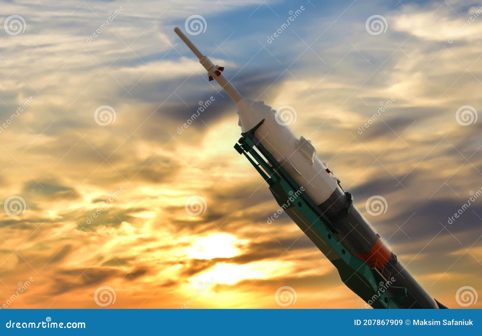 Space Rocket at Sunset before Launch into Space. NASA Uses Rockets and ...