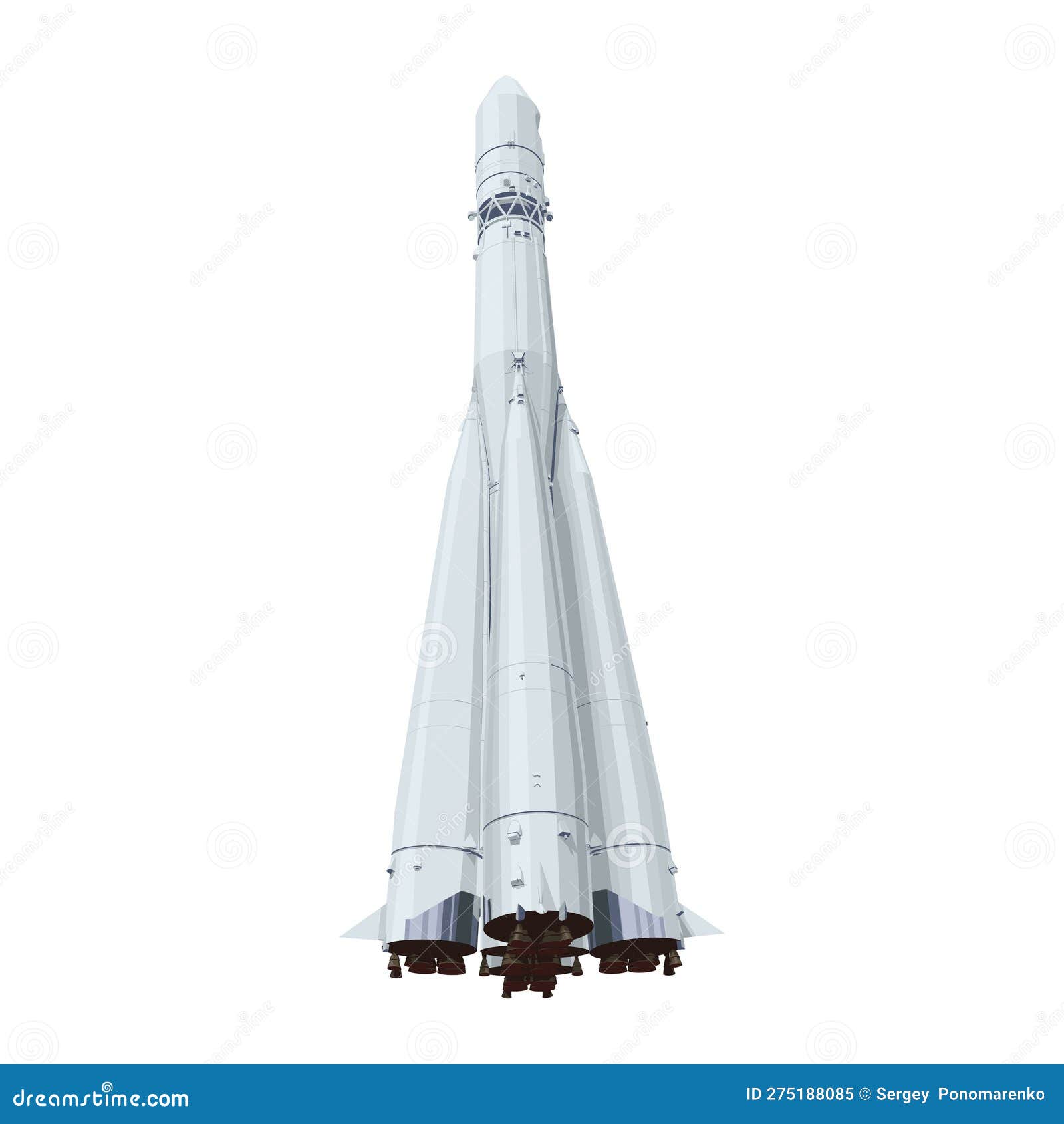 Vector Illustration of the Space Rocket "Vostok - 1". Stock Vector ...