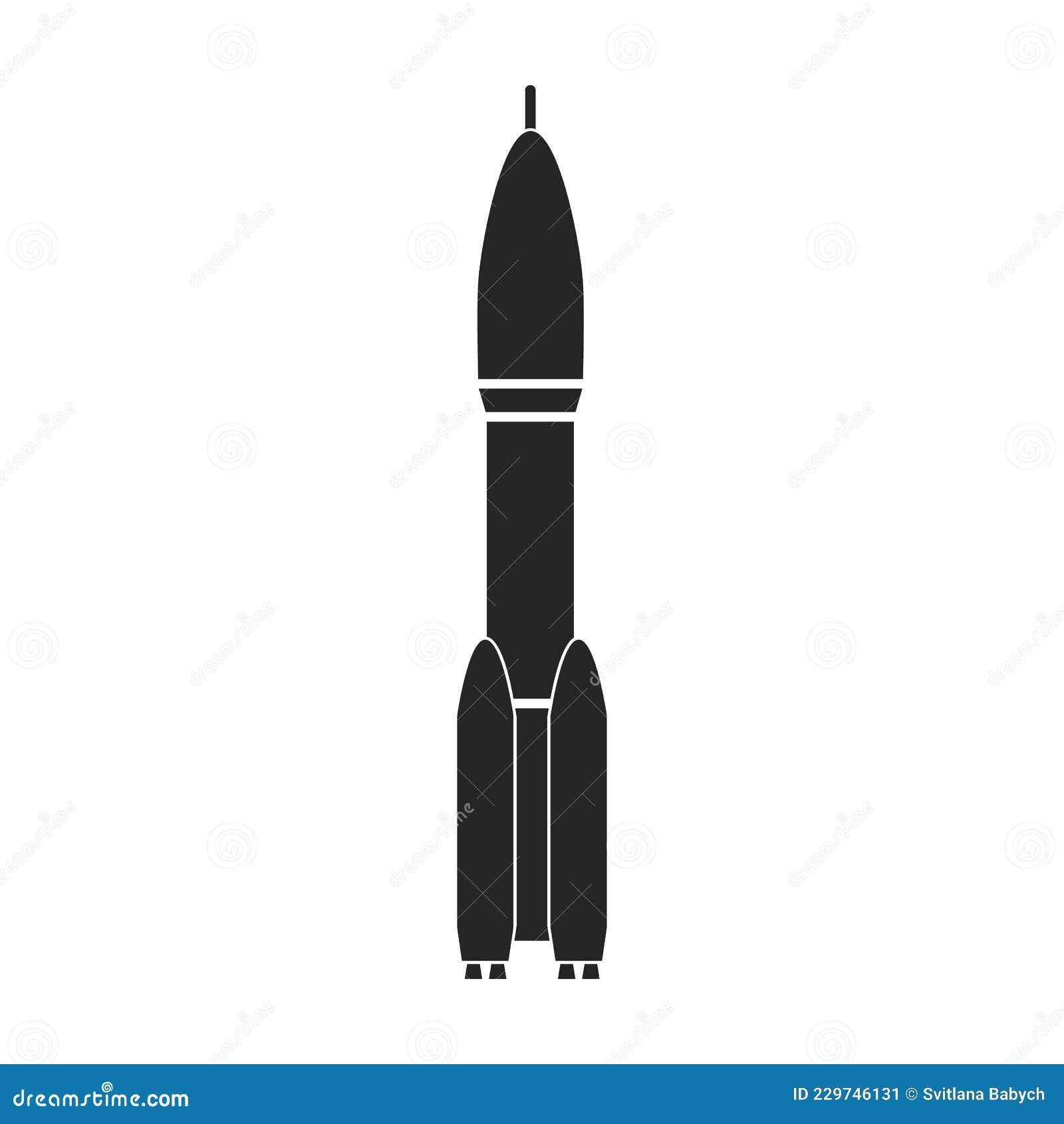 Space Rocket Vector Icon.Black Vector Icon Isolated on White Background ...