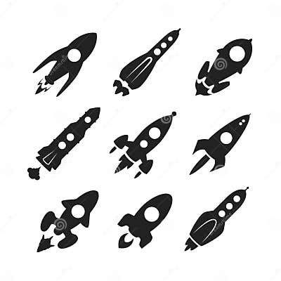 Space Rocket Vector Icon Set Stock Vector - Illustration of vector ...
