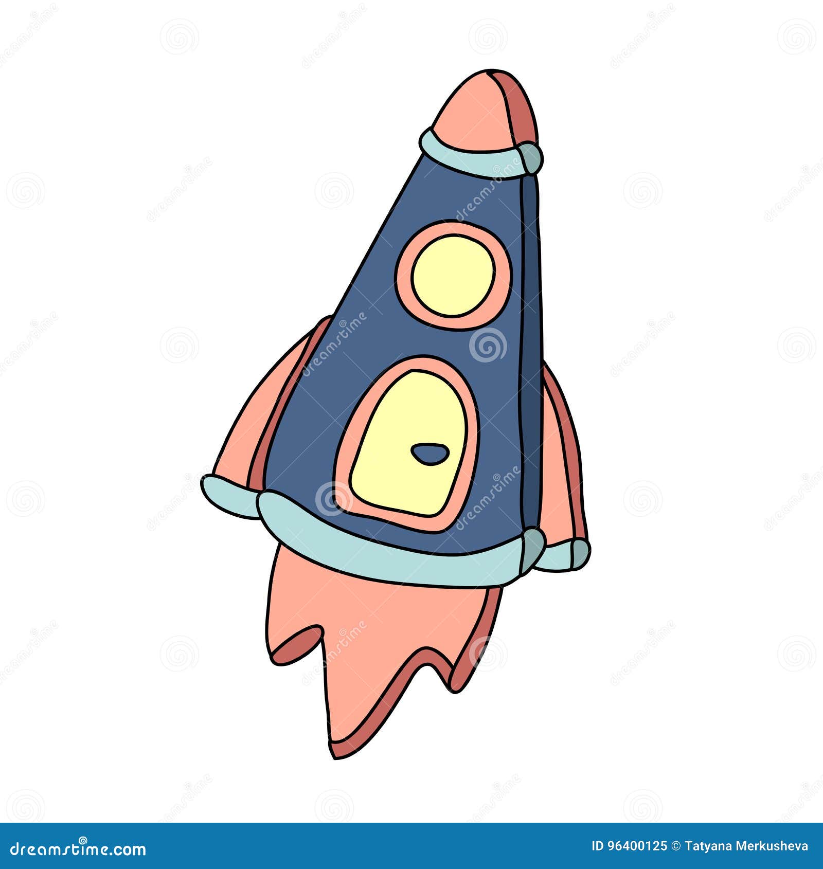 Space Rocket. Vector Illustration in Doodle Style, Isolated on White ...