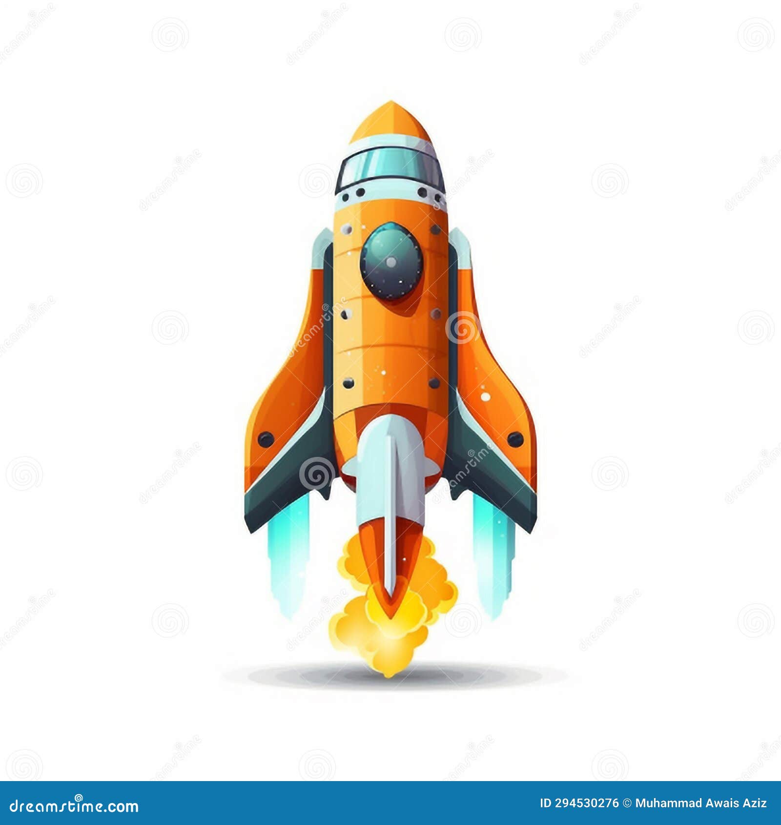 Space Rocket on a White Background Stock Illustration - Illustration of ...