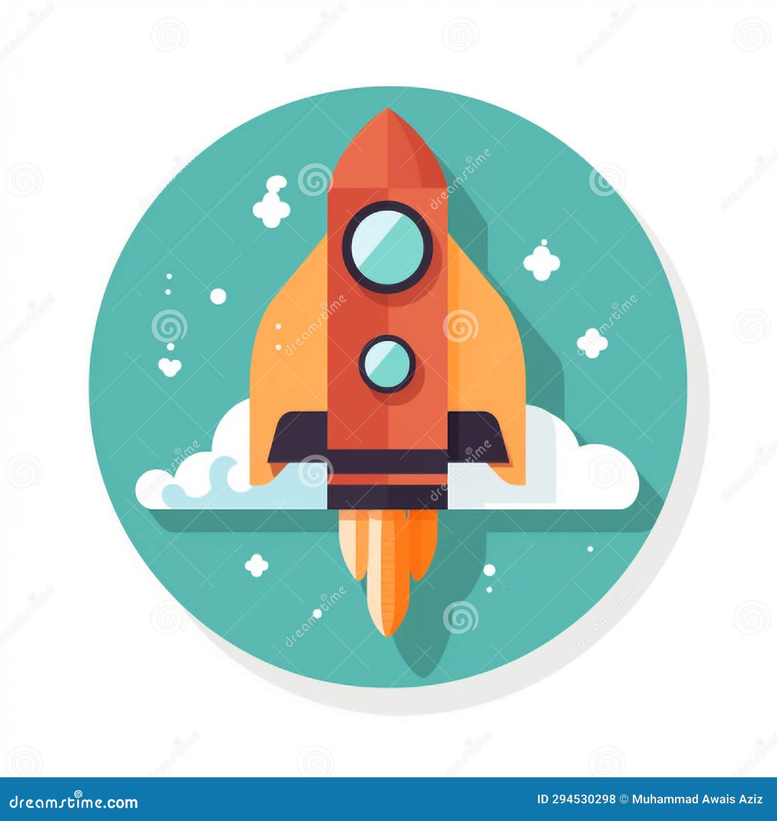 Space Rocket on a White Background Stock Illustration - Illustration of ...