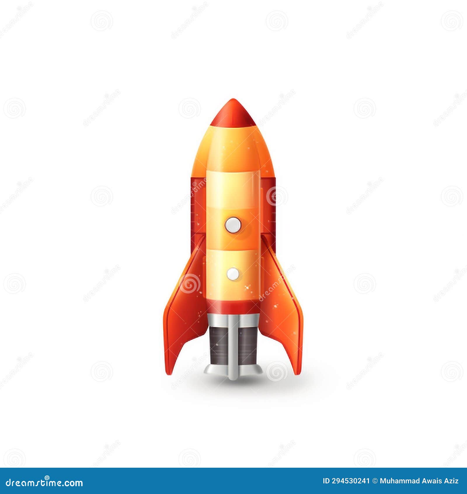 Space Rocket on a White Background Stock Illustration - Illustration of ...