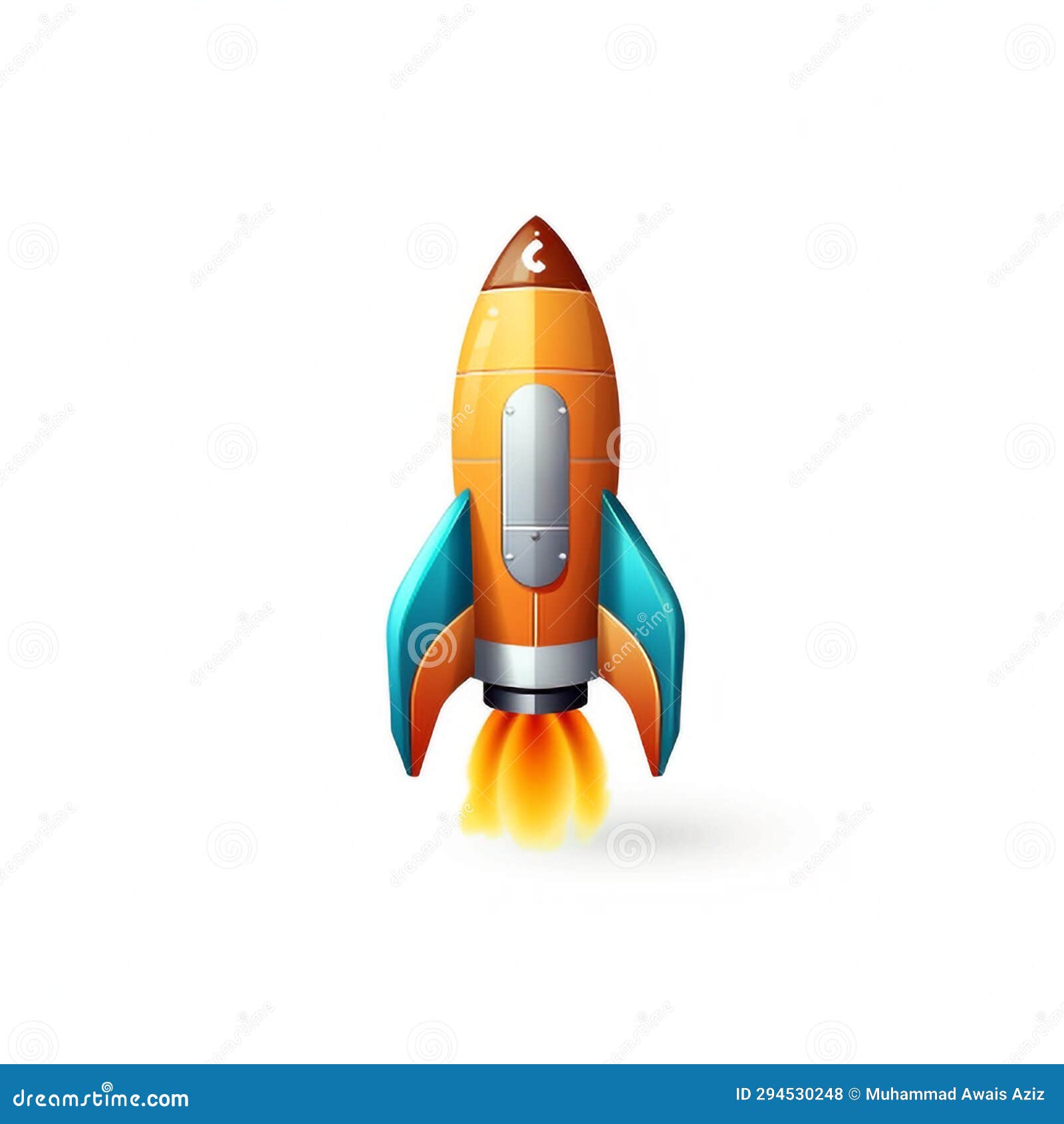 Space Rocket on a White Background Stock Illustration - Illustration of ...