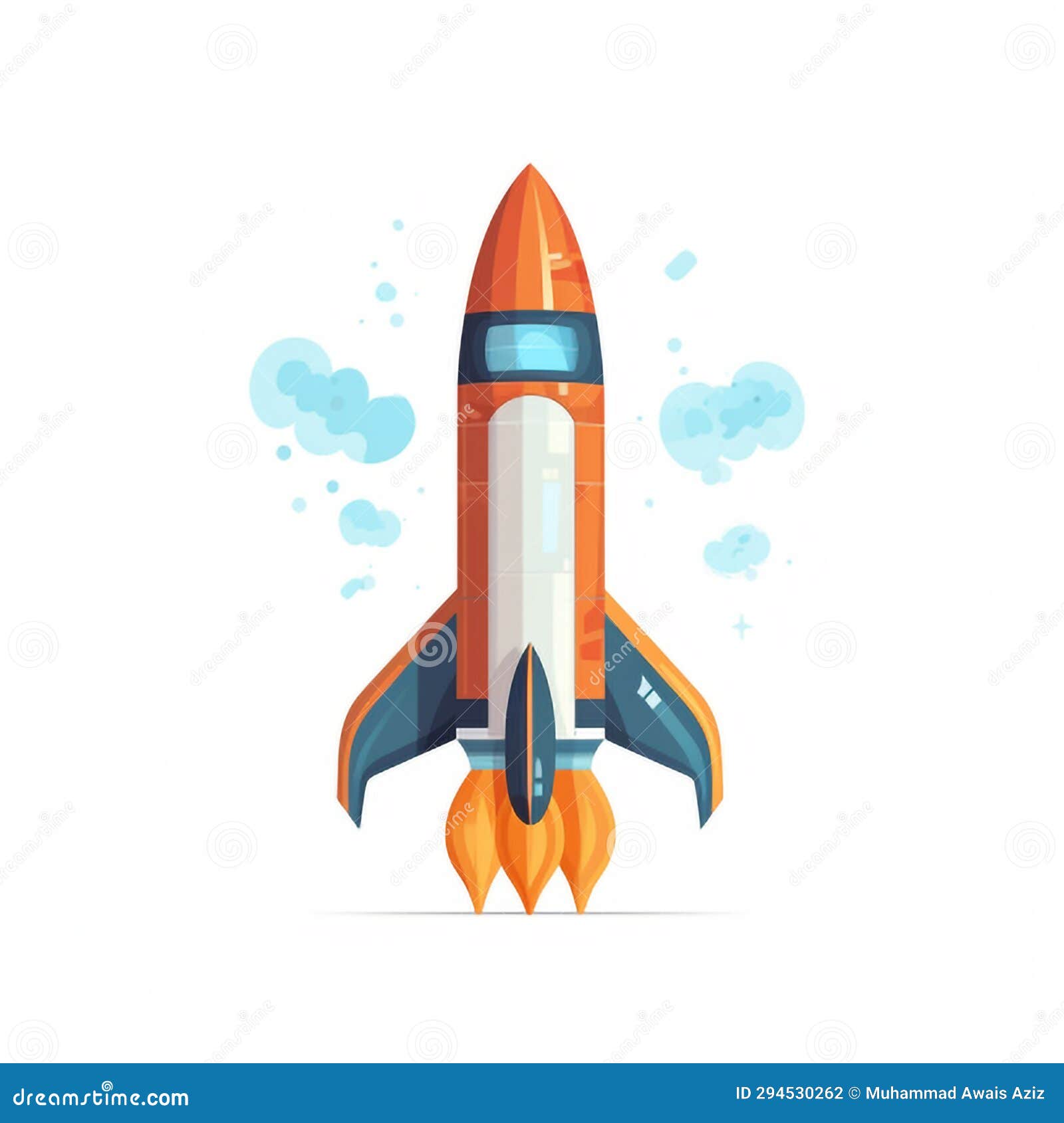 Space Rocket on a White Background Stock Illustration - Illustration of ...