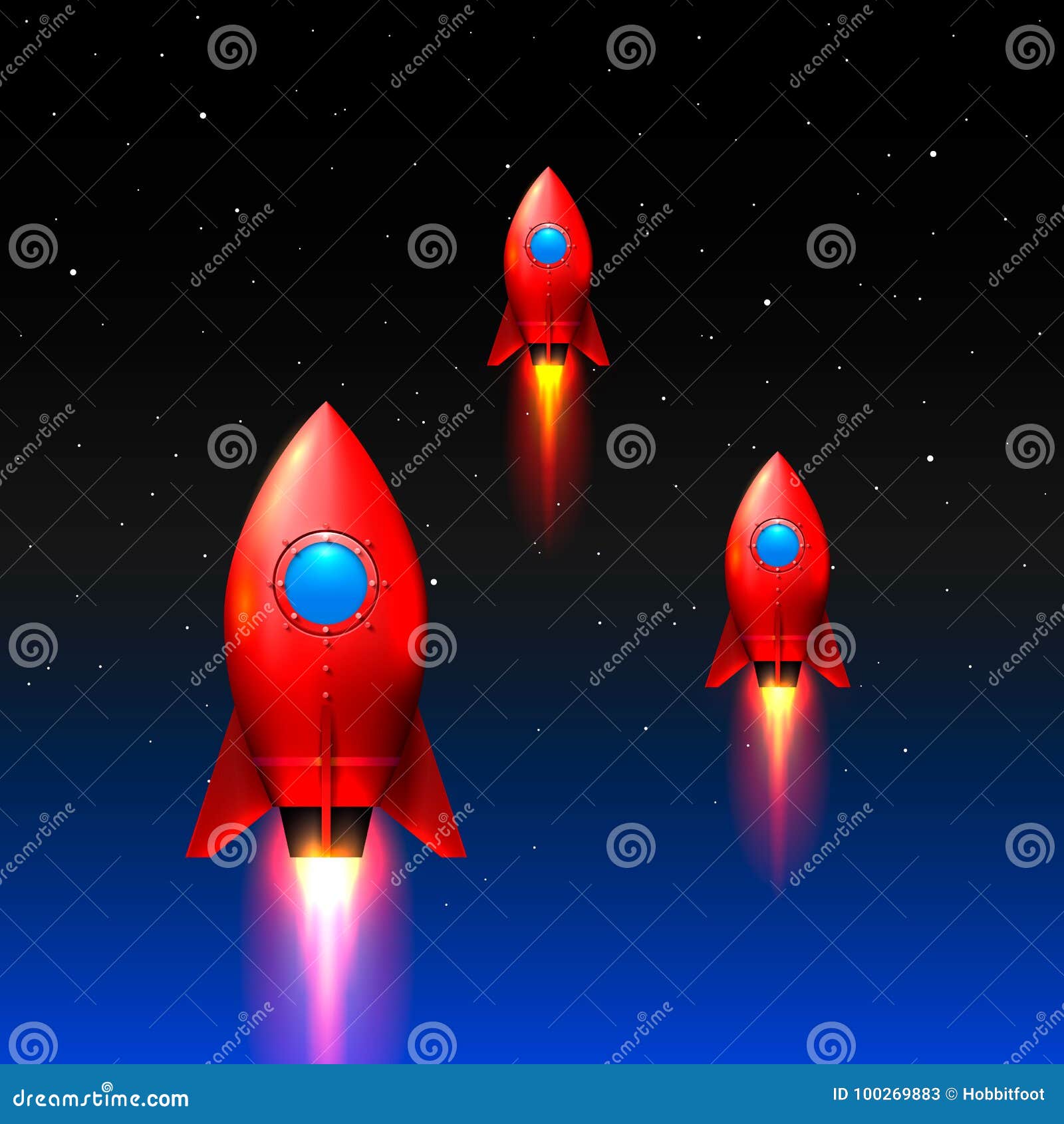 Space Rockets Launch, Creative Idea. Stock Vector - Illustration of ...
