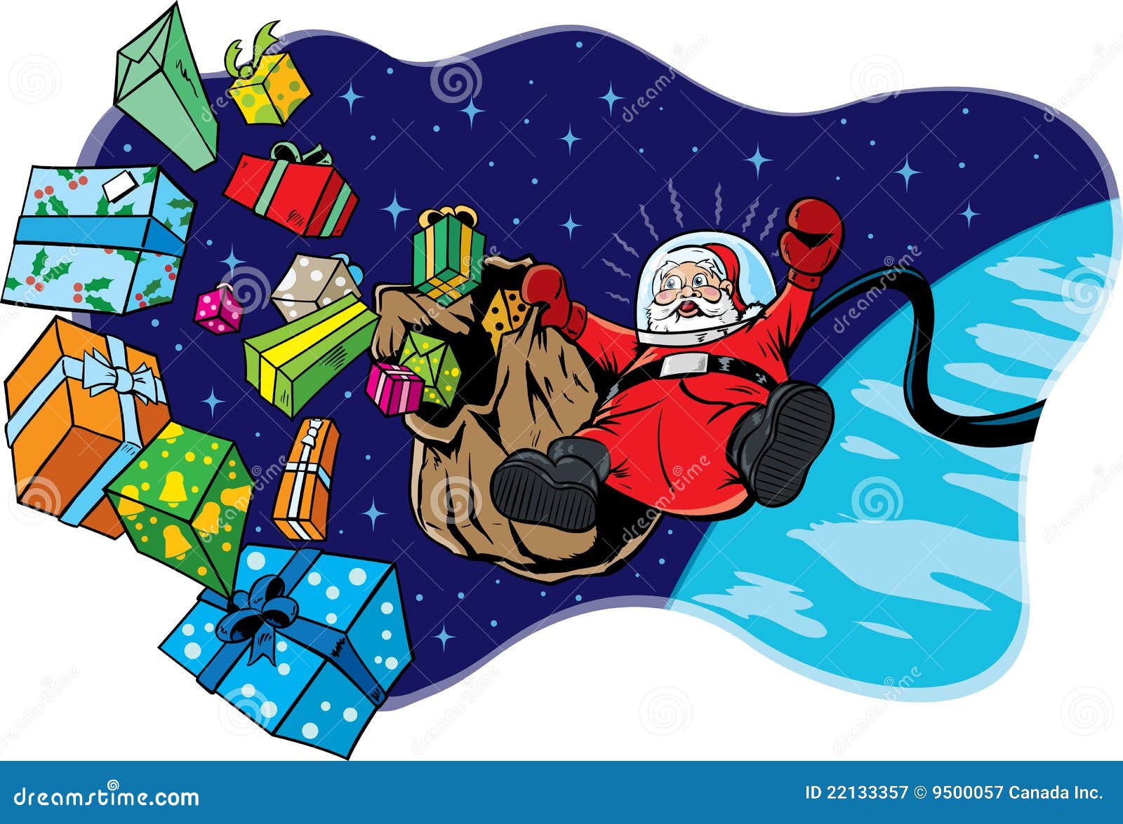 Space Santa stock vector. Illustration of haywire, losing - 22133357