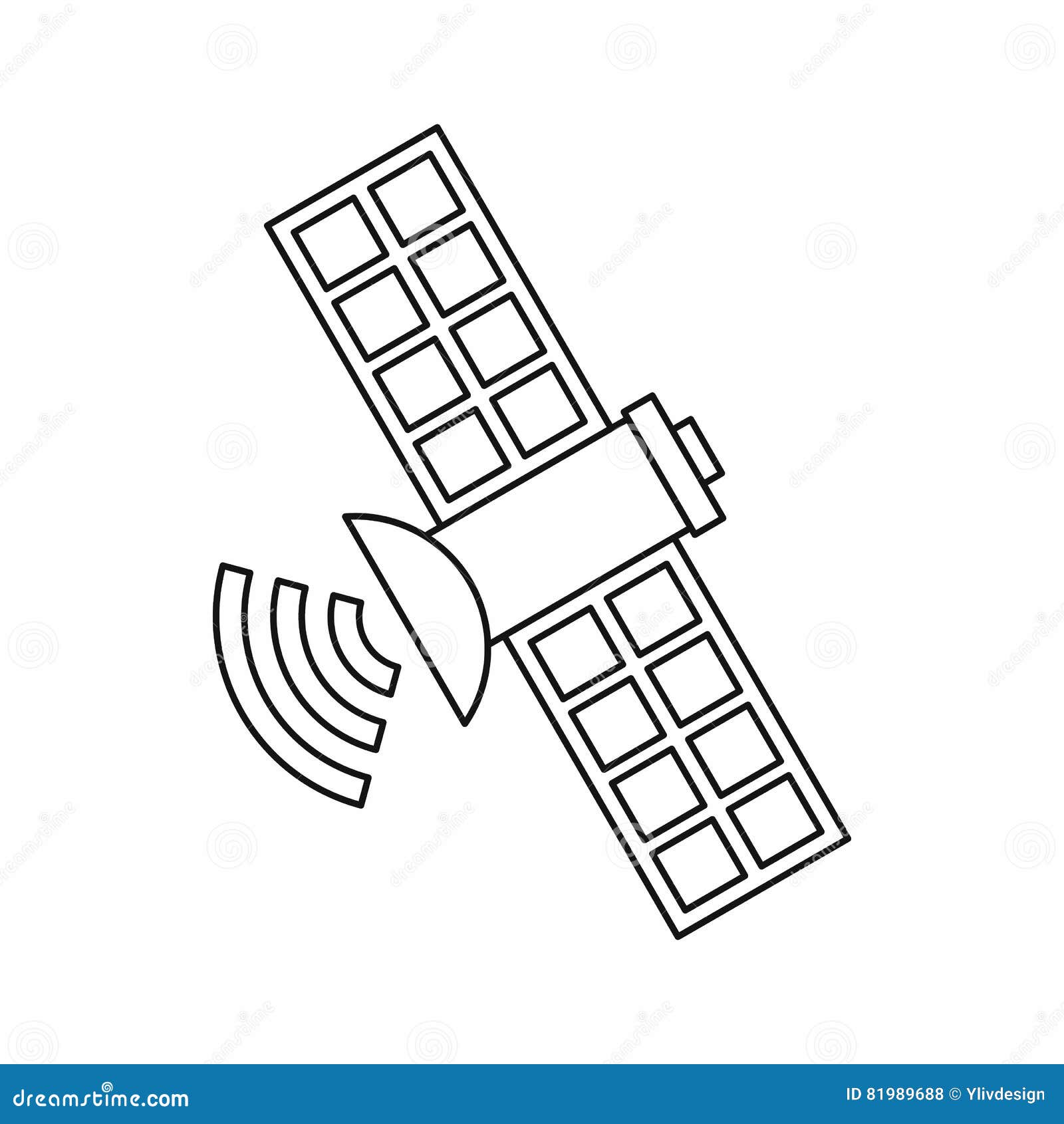 Space Satellite Icon, Outline Style Stock Vector - Illustration of ...