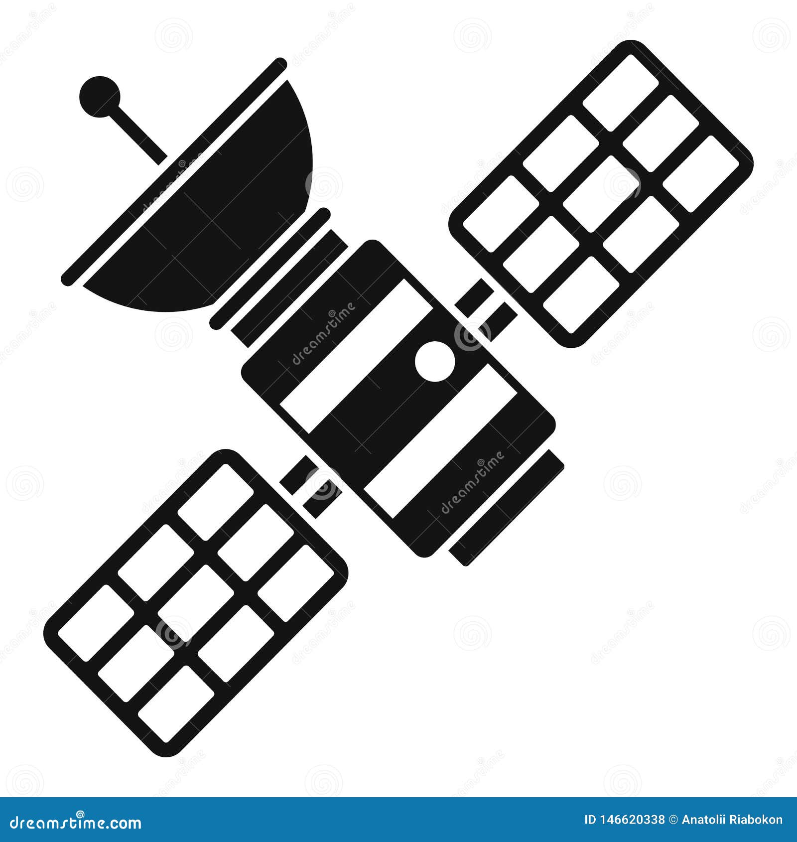 Space Satellite Icon, Simple Style Stock Vector - Illustration of ...