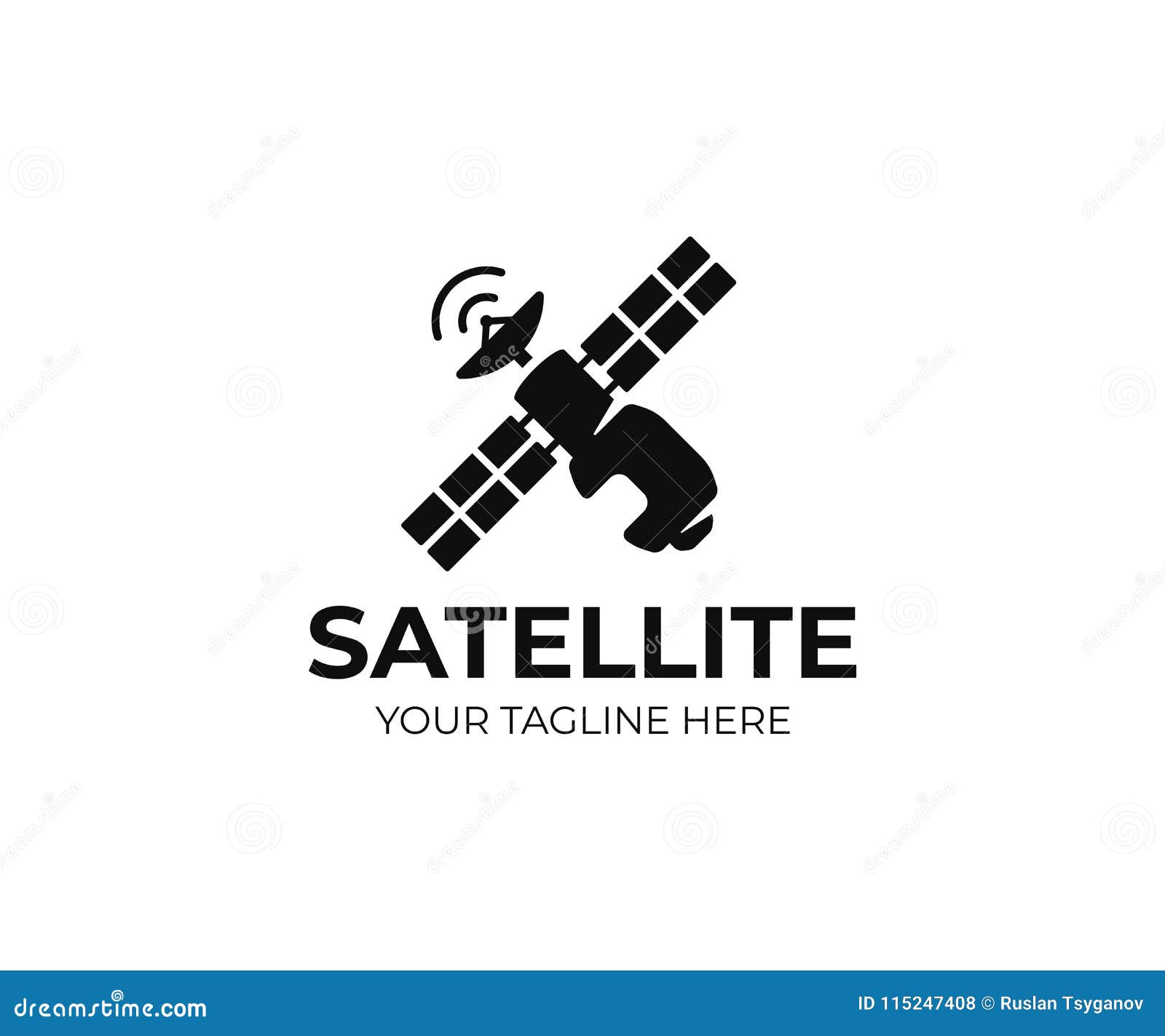 Space Satellite Logo Template. Spacecraft Vector Design Stock Vector ...