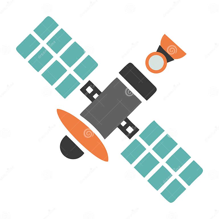 Space Satellite Orbit Communication Technology Stock Illustration ...