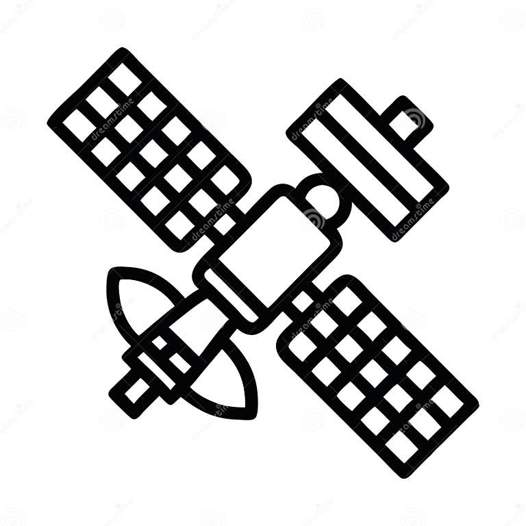 Space Satellite Orbit Communication Technology Stock Illustration ...