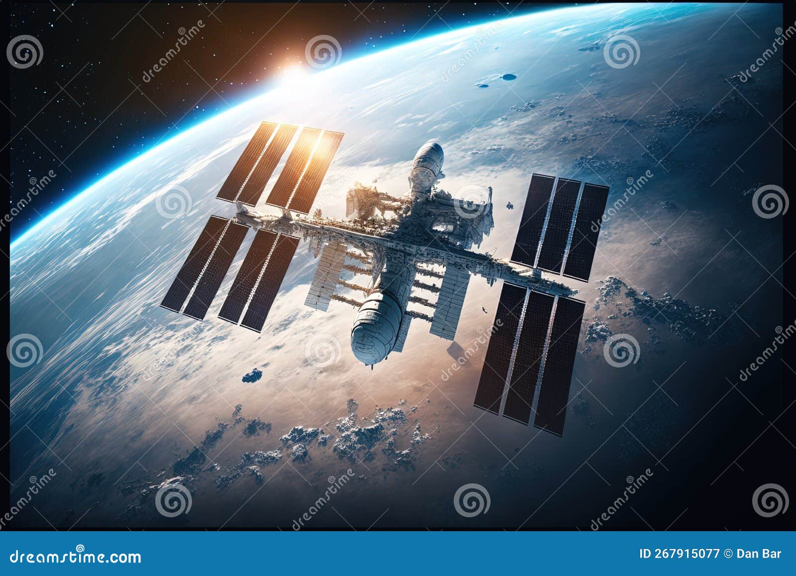 Space Satellite Orbiting the Earth, Space Technology. Generative Ai ...