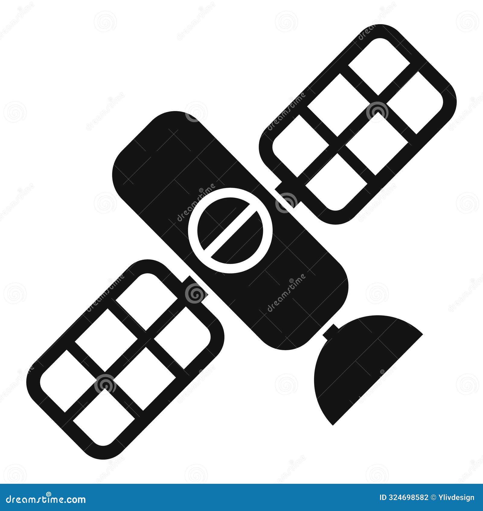 Space Satellite Orbiting Earth Transmitting Signals Icon Stock Vector ...