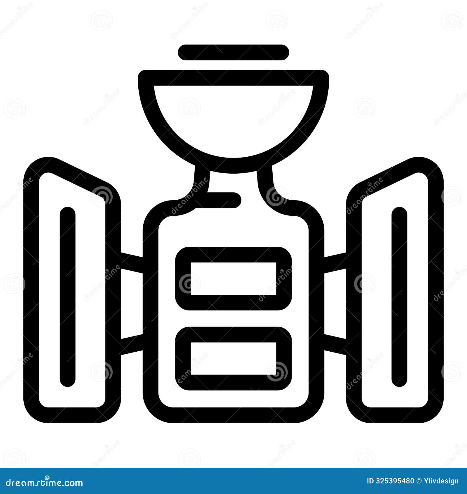 Space Satellite Orbiting Earth Transmitting Signals Icon Stock Illustration - Illustration of ...