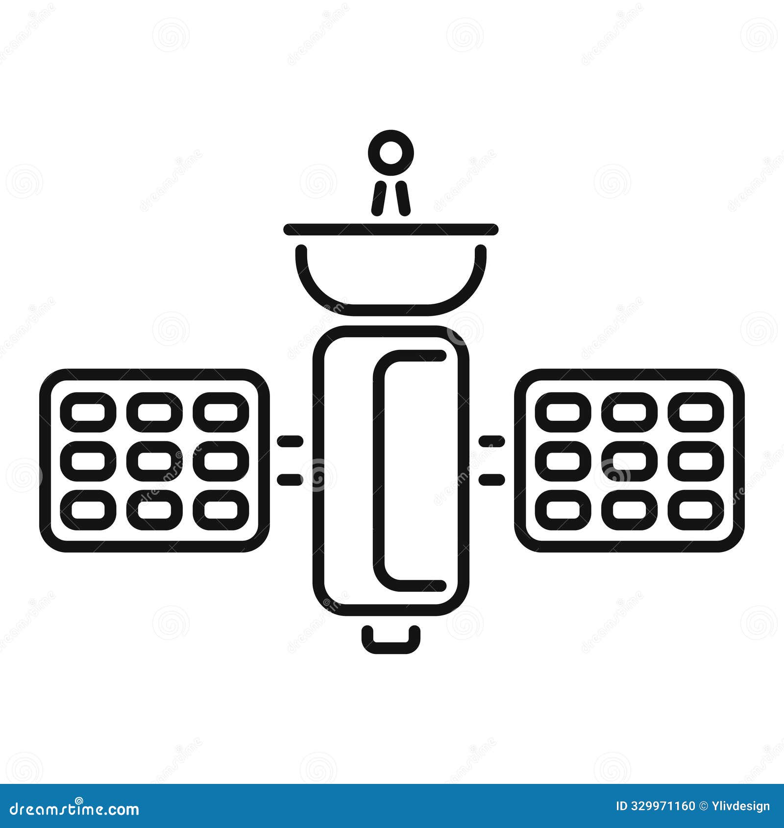 Space Satellite Transmitting Signals with Solar Panels for Energy Stock ...