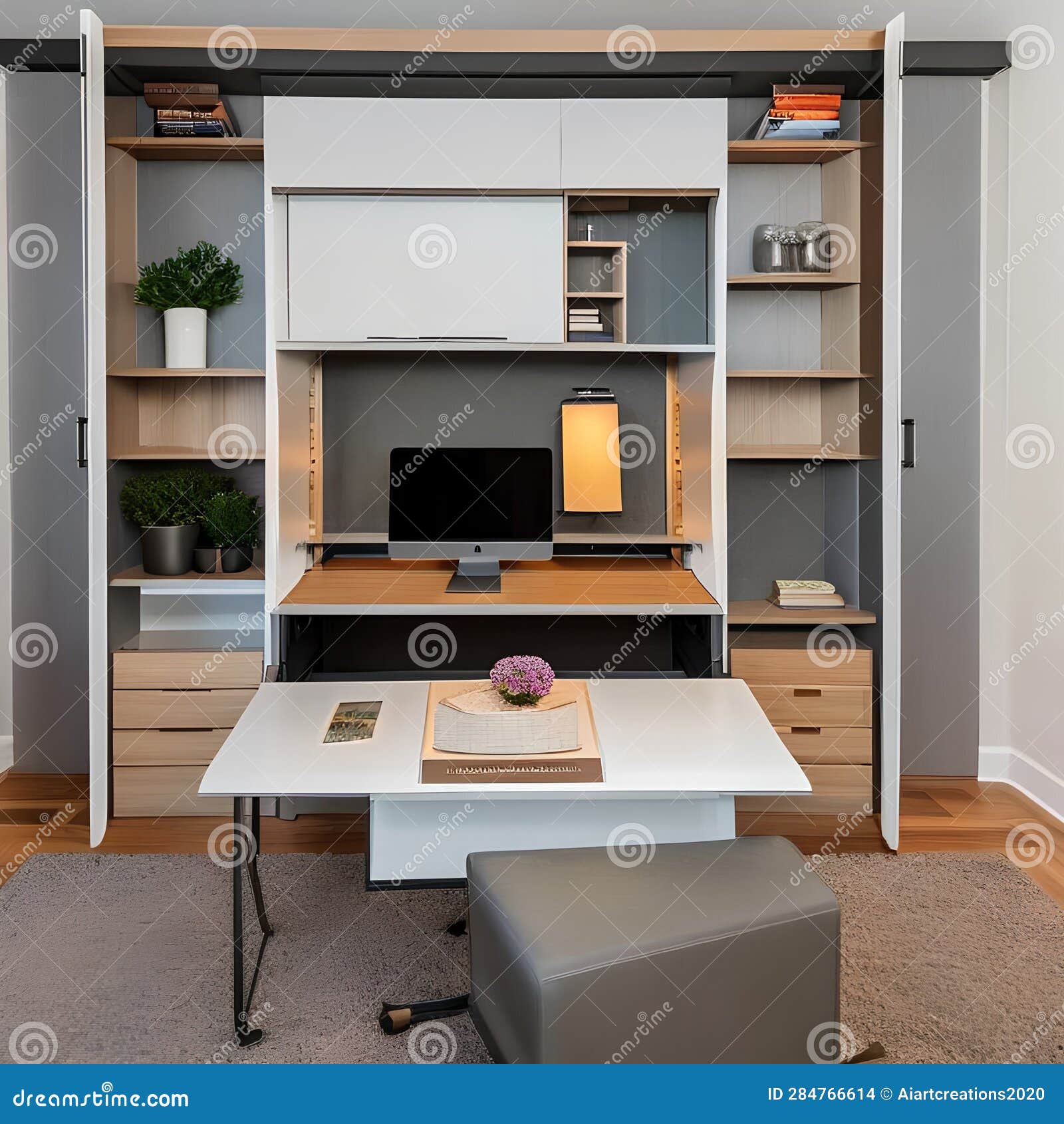 A Space-saving Murphy Bed That Transforms Into A Home Office With A ...