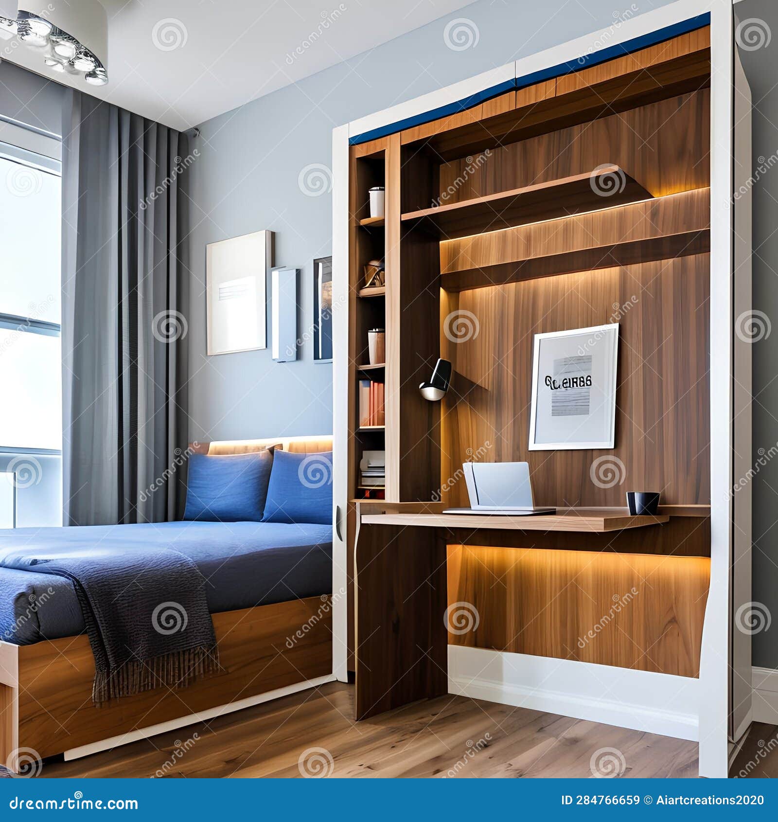 A Space-saving Murphy Bed That Transforms Into A Home Office With A Fold-out Desk And Storage ...