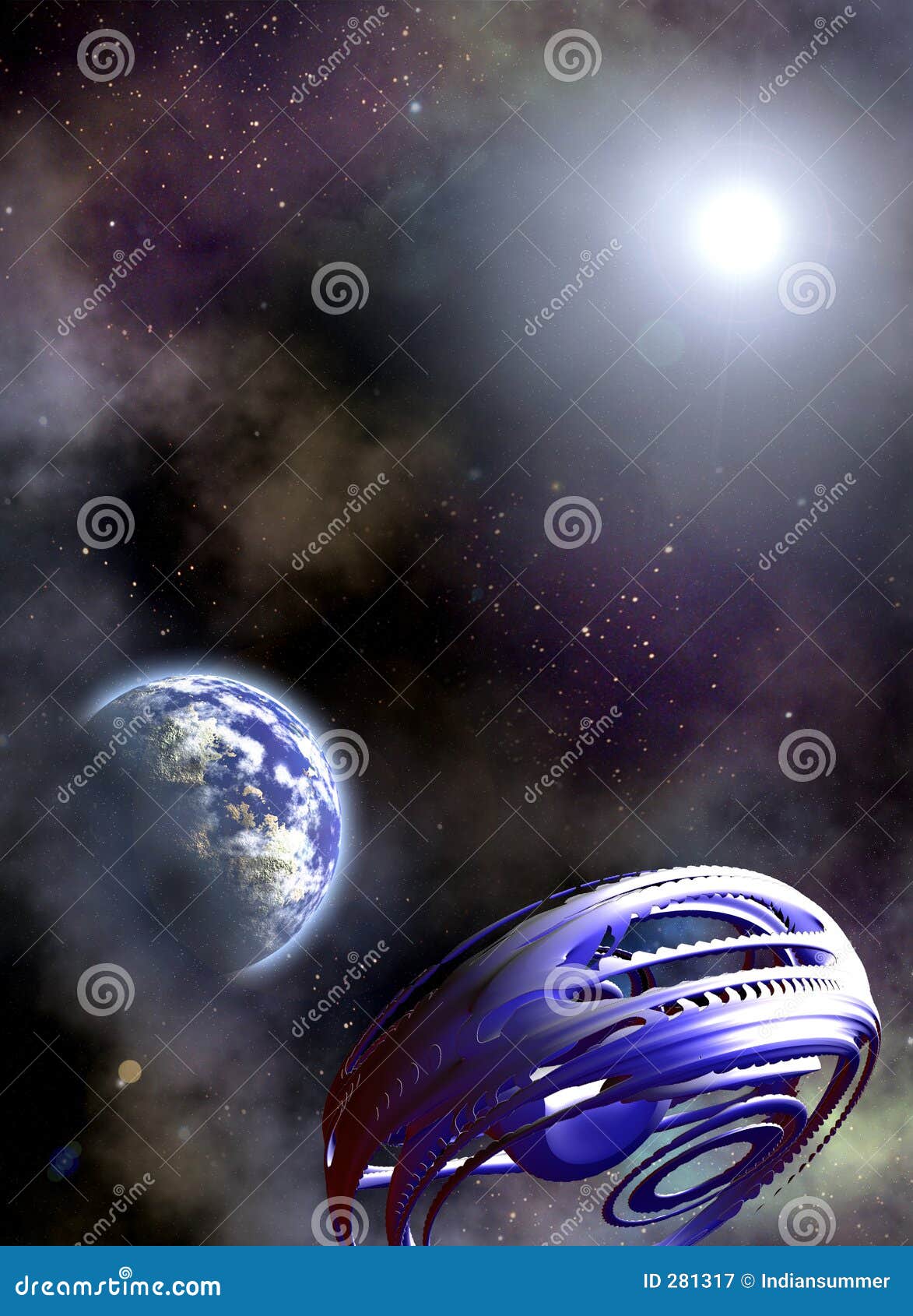 Space scenario stock illustration. Illustration of orbit - 281317
