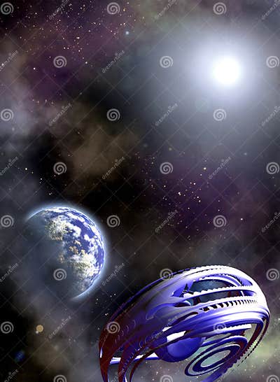 Space scenario stock illustration. Illustration of orbit - 281317