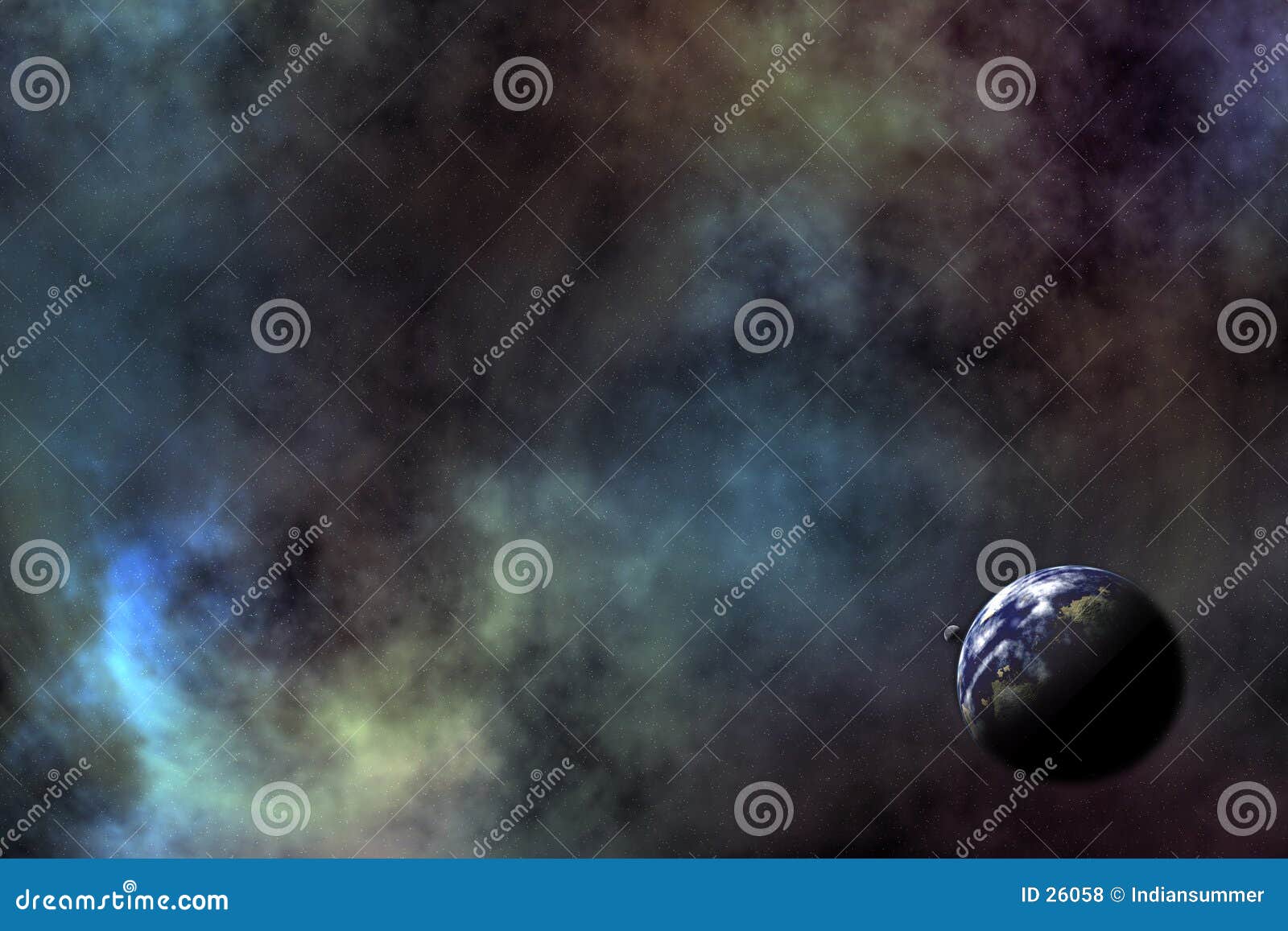 Space scenario II stock illustration. Illustration of light - 26058