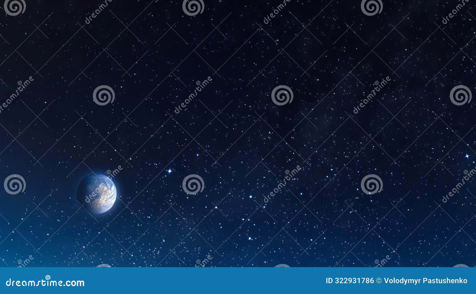 A Space Scene with the Earth and Stars Stock Photo - Image of universe ...