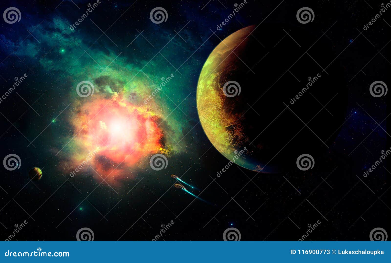 Space Scene. Exploding Star Stock Illustration - Illustration of ...