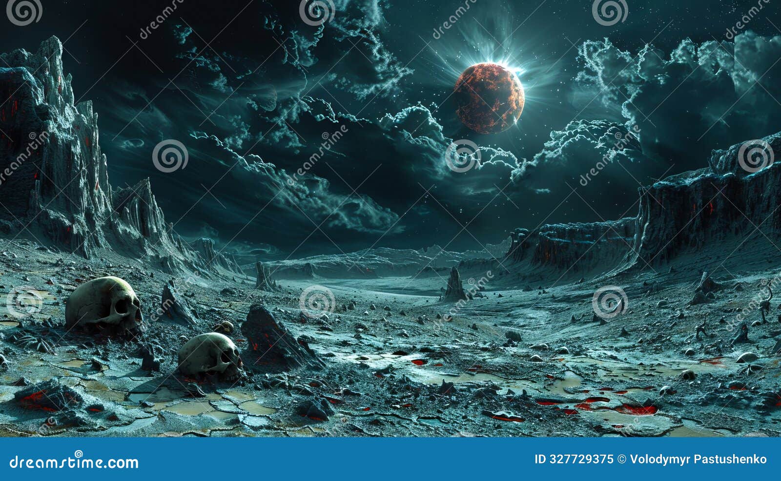 A Space Scene with a Large Planet in the Background Stock Image - Image ...