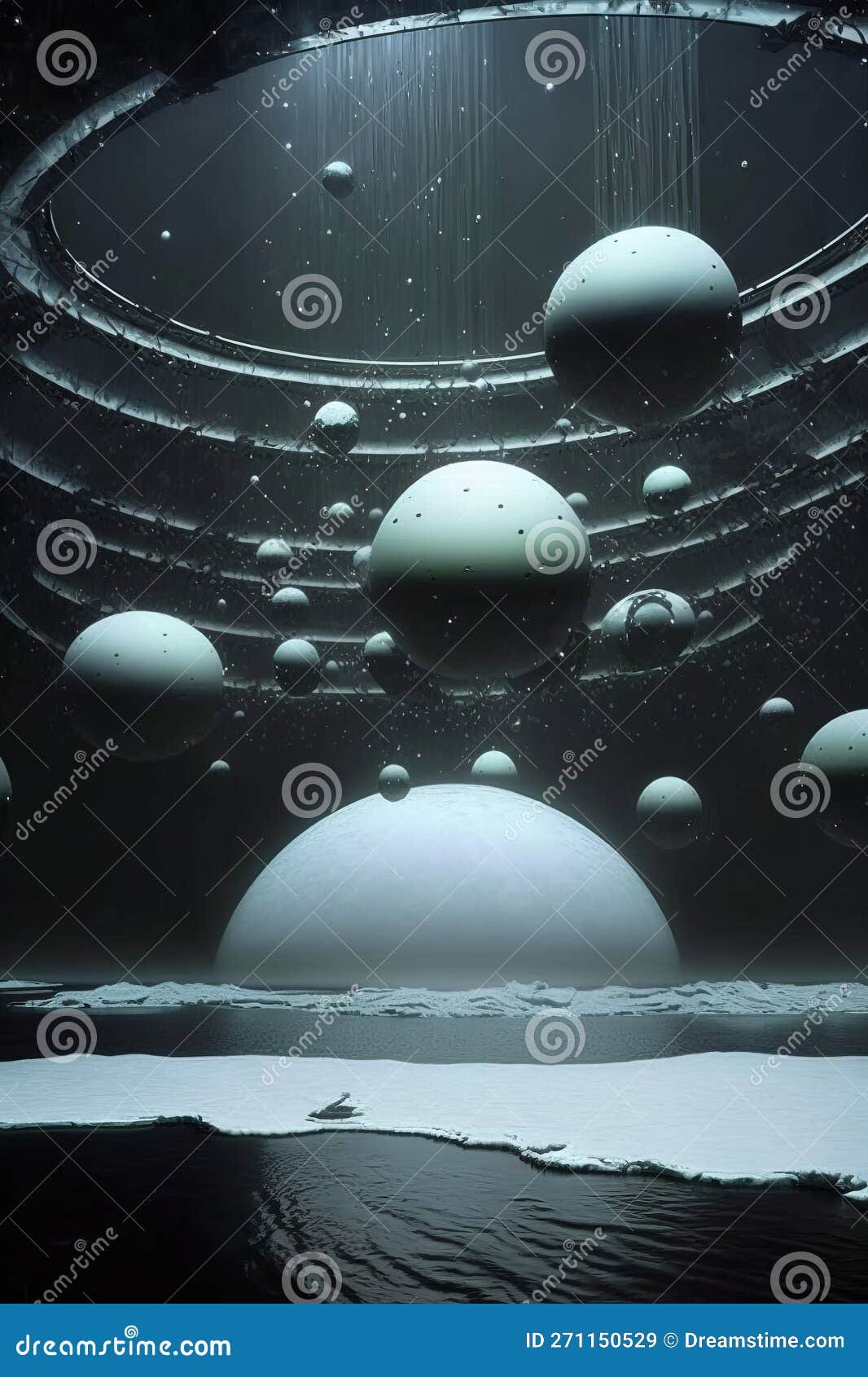 Multiverse. Many Spheres Of The Universes On A Black Background Vector ...