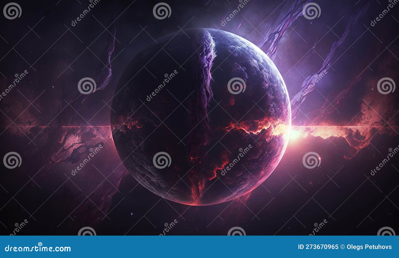 A Space Scene with a Planet in the Foreground and a Star in the ...