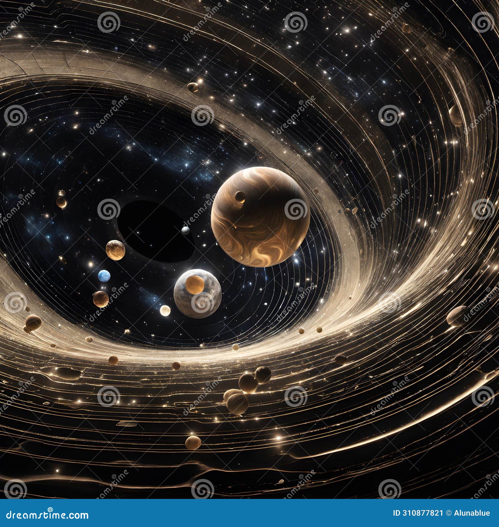 A Space Scene that Portrays a Concept of a Multi-dimensional or ...