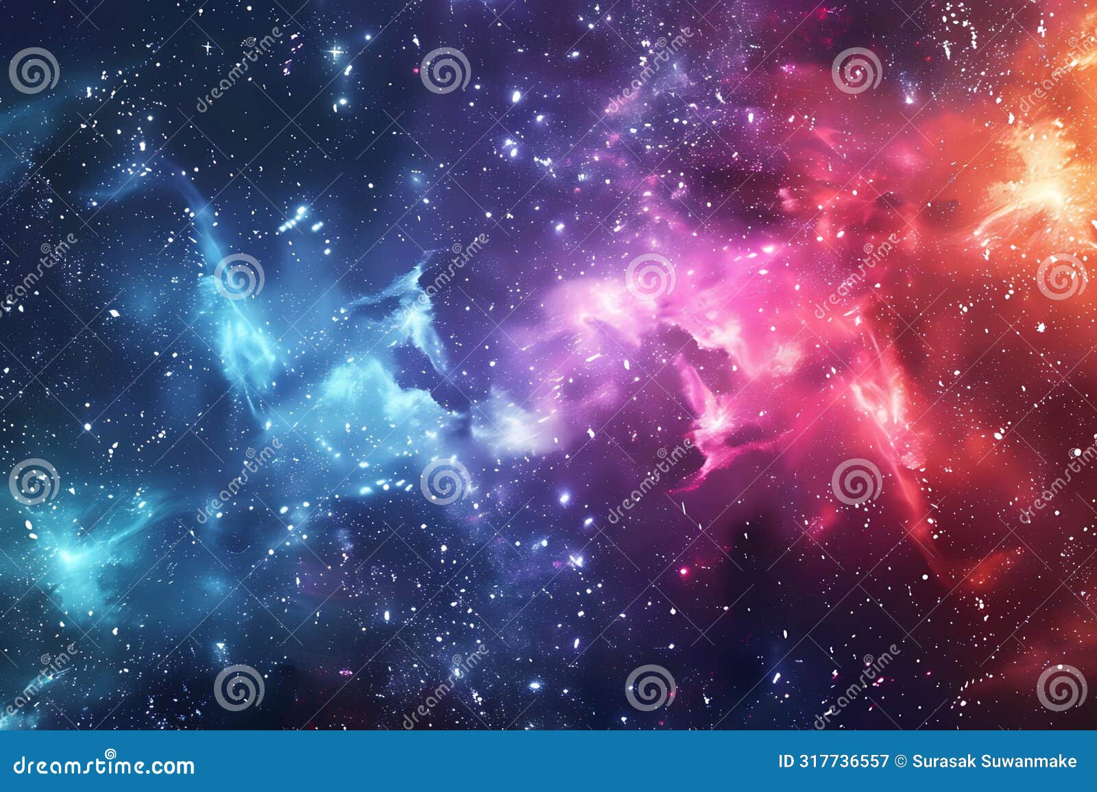 Space Scene with Stars in the Galaxy. Panorama. Universe Filled with ...