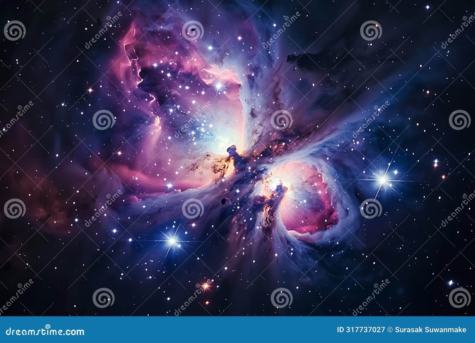Space Scene with Stars in the Galaxy. Panorama. Universe Filled with ...