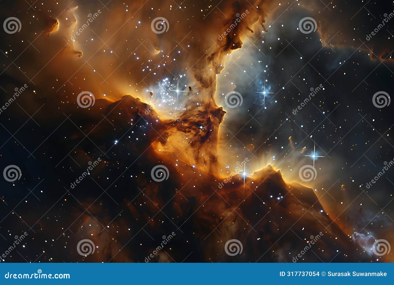 Space Scene with Stars in the Galaxy. Panorama. Universe Filled with ...