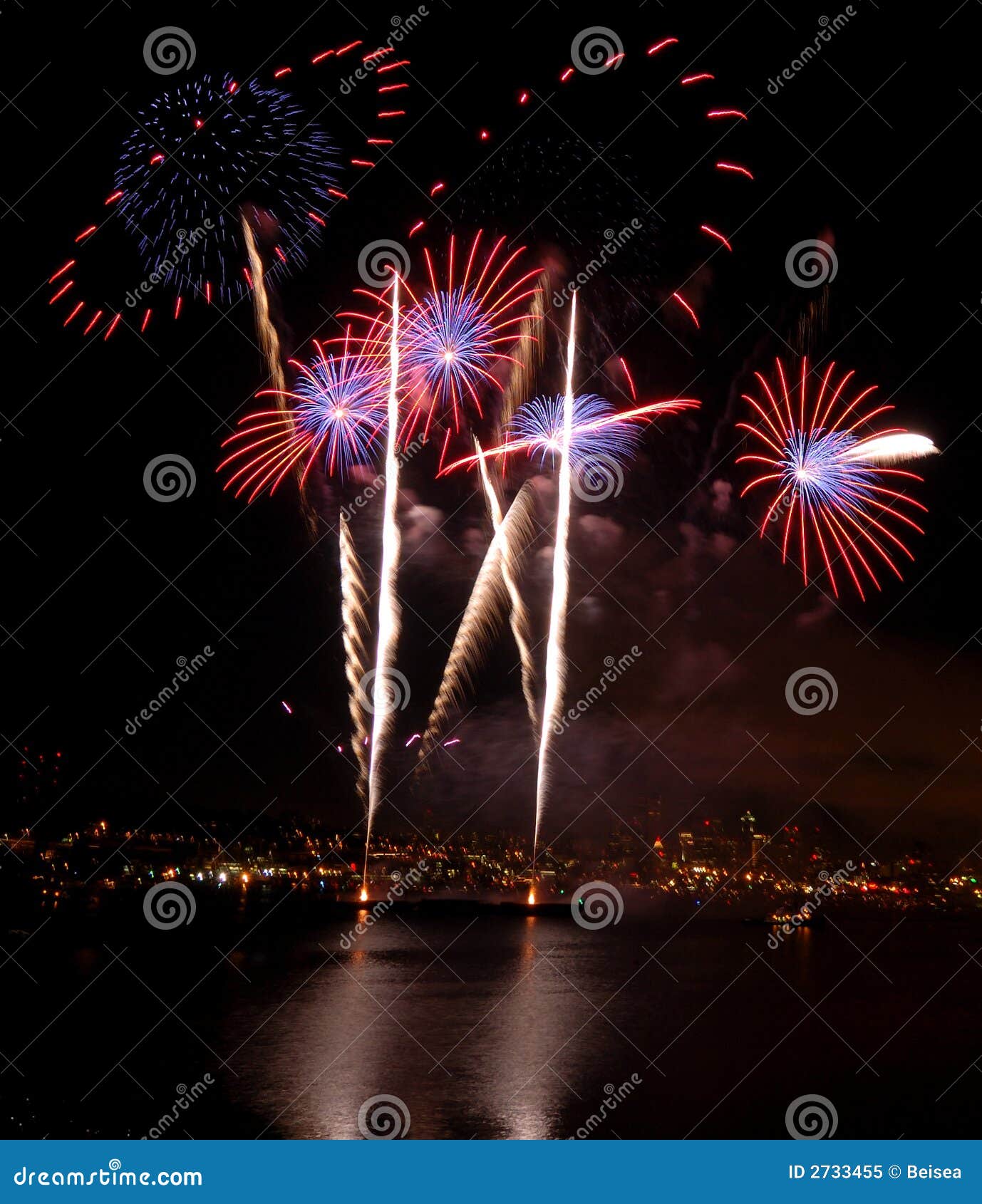 Space Scened Fireworks stock image. Image of party, city - 2733455
