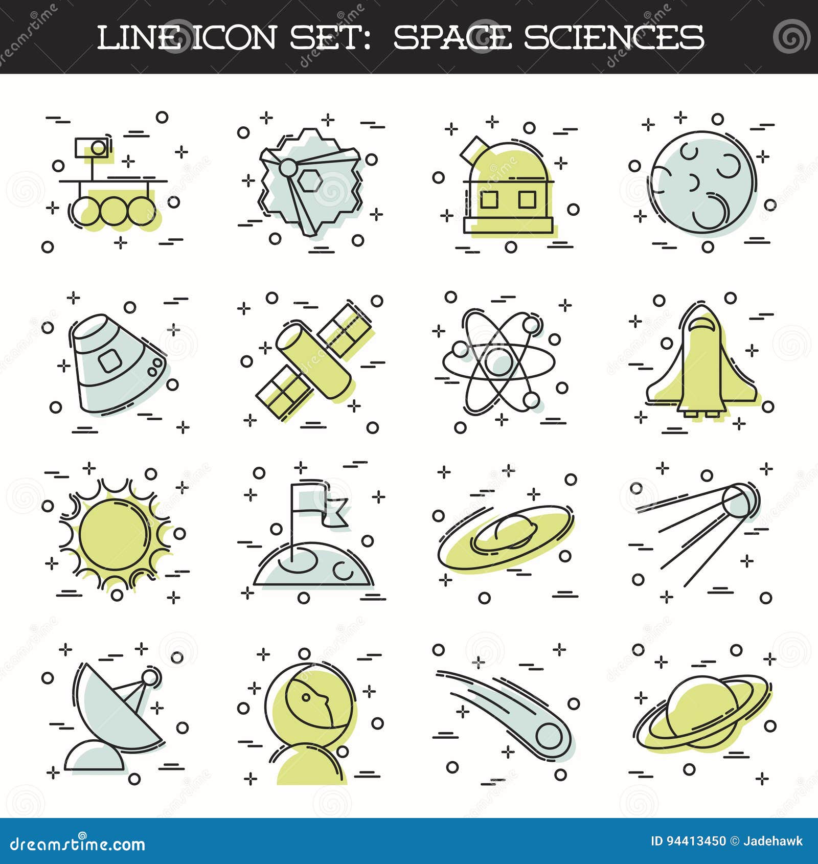 Space Science, Man In Universe Galaxy Banner Vector Illustration ...
