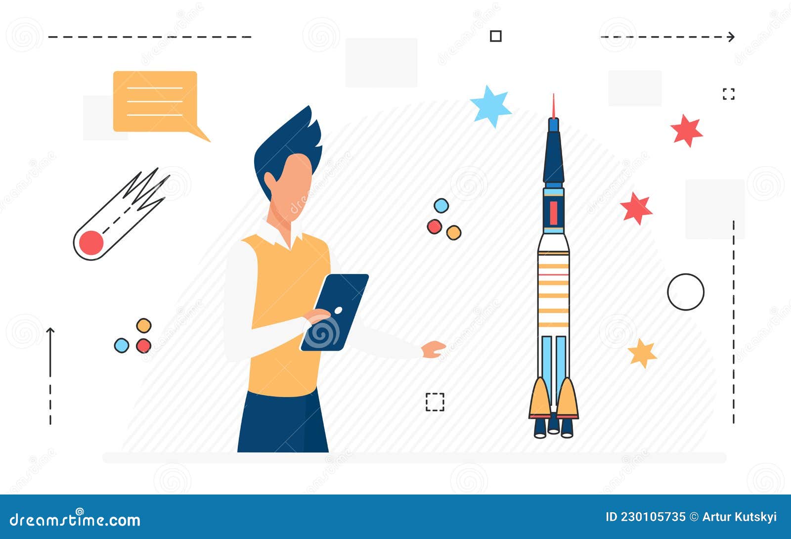 Space Science Research Technology, Scientist Man, Comet Stars and ...