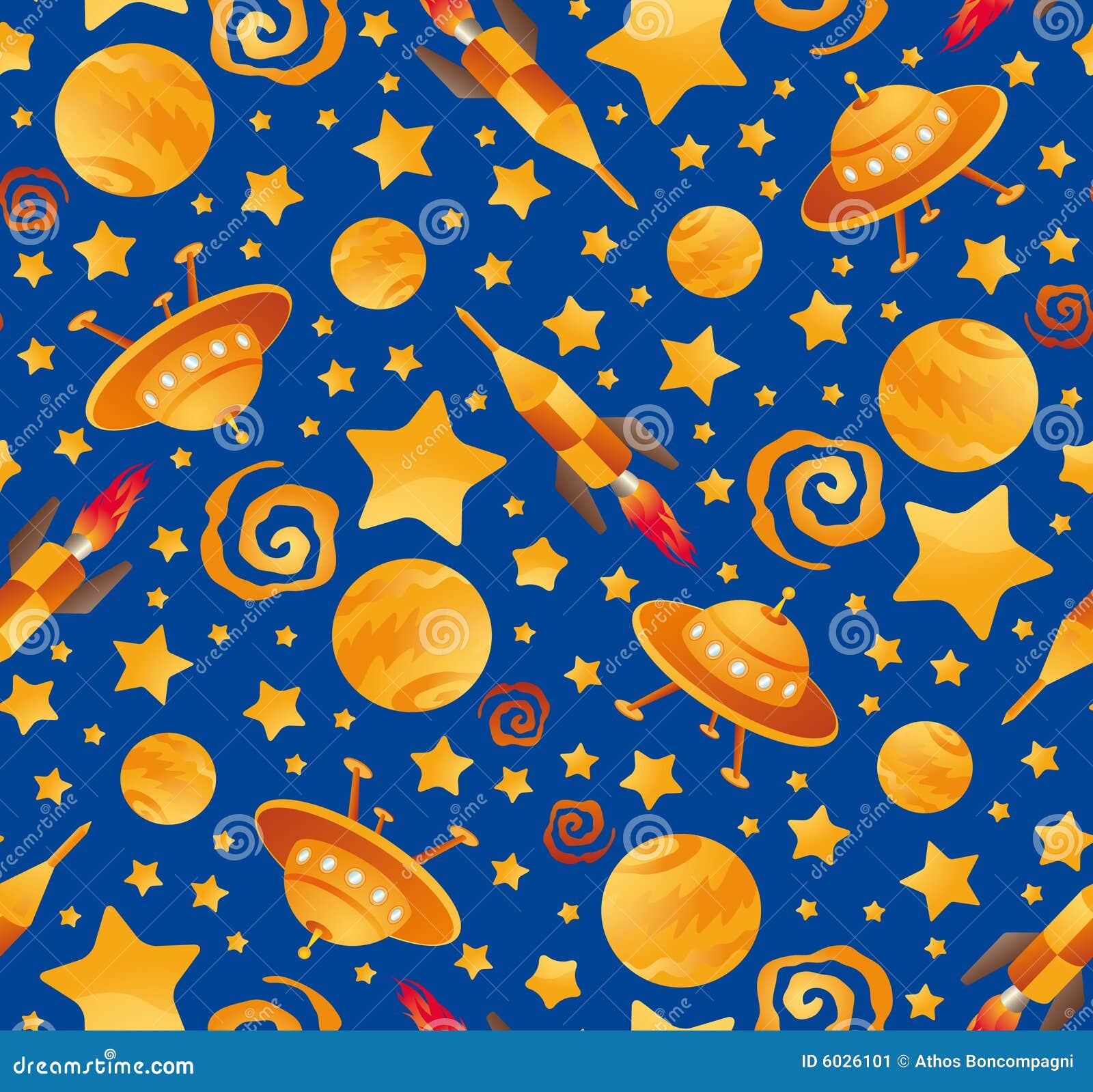 Space seamless pattern stock vector. Illustration of cute - 6026101